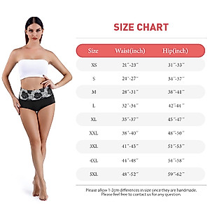 Honzadar Womens High Waist Underwear,Tummy Control briefs,Postpartum Panties,Full Coverage(5Pack-L), Large
