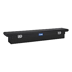 UWS TBS-69-SL-LP-BLK Black Single Lid Slim Line Aluminum Low Profile Toolbox with Beveled Insulated Lid