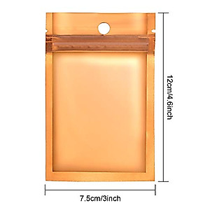 150 Packs Mylar Zip Lock Bags Aluminum Foil Bags Durable Double-Sided Metallic Foil Mylar Flat Bag 7.5 x 12 cm/ 3 x 4.7 Inch (Gold)