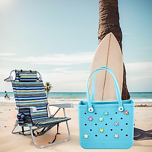 LIGHUFEIC 8 Pcs Flower Charm Accessory for Bogg Bags and Simply Southern Totes, Decorative Accessories toCustomize Your Beach Tote Bag