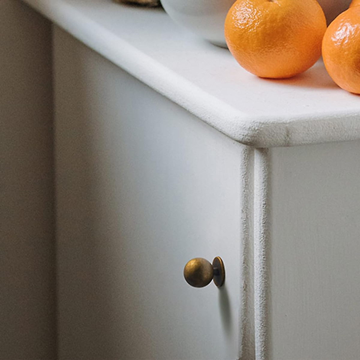 Yanxia Set of 12 -Sleek Round Antique Brass Cabinet Knobs - Retro and Minimalist Hardware for Stylish Home Enhancement - 1 Inch Diameter