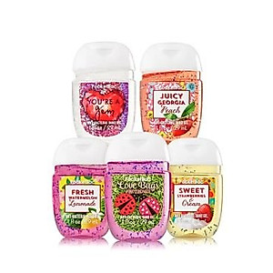 Bath and Body Works Anti-Bacterial Hand Gel 5-Pack PocketBac Sanitizers, Assorted Scents, 1 fl oz each