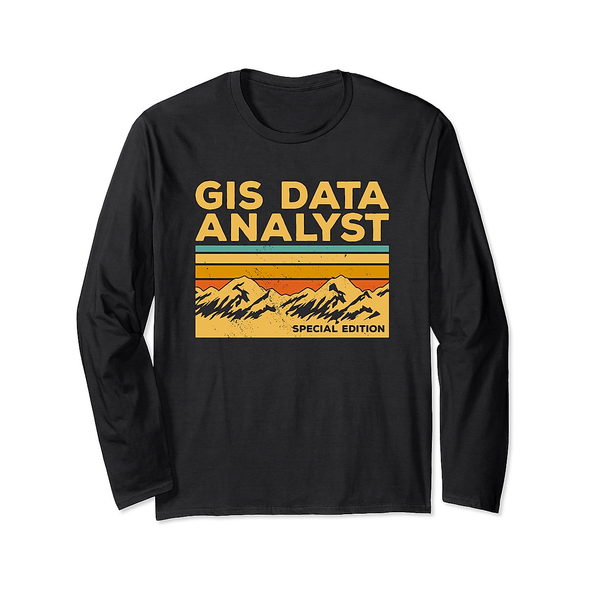 Vintage GIS Data Analyst Geographic Information System Long Sleeve T-Shirt