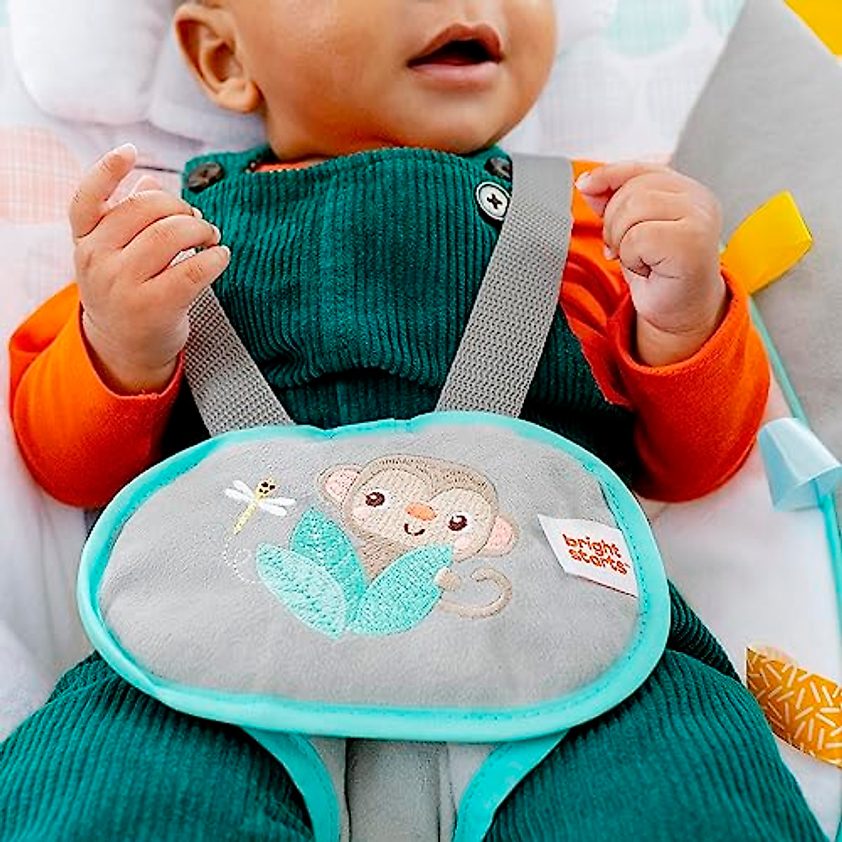 Bright Starts Portable Automatic 6-Speed Baby Swing with Adaptable Speed, Taggies, Music, Removable -Toy Bar, 0-9 Months 6-20 lbs (Whimsical Wild)