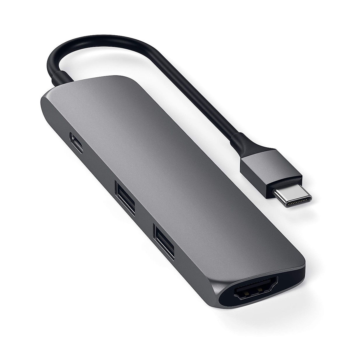 Satechi USB C Hub Multiport Adapter, USB C Docking Station with 4K HDMI, 60W USB C PD Charging, 2 USB-A, for MacBook Pro/Air M1 M2 M3, Dell, HP, Surface, Lenovo - Space Gray