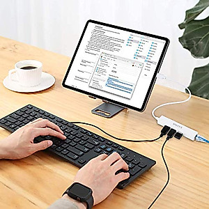 USB C OTG Hub with Ethernet Adapter Compatible for Samsung Galaxy S9 S10 S8 and MacBook (Air/Pro ) for Wired LAN Internet Connection and External Storage