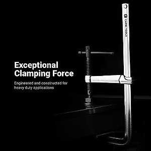 Capri Tools 8-Inch Heavy Duty All Steel Bar Clamp, 4-3/4-Inch Throat Depth, 2,204 lb Clamping Force