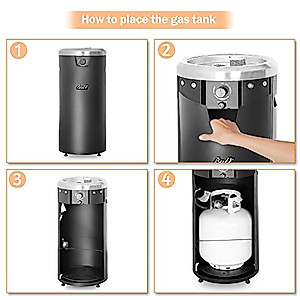 BALI OUTDOORS 15 inch Round Gas Fire Pit, Patio Fireplace, Propane Fire Column with Blue Fire Glass for Outdoor Backyard Garden