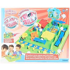 TOMY Games Screwball Scramble Marble Run Game for Kids - Timed Marble Maze Kids Games - Cooperative Board Games for Family Game Night - 1-4 Players - Ages 5 Years and Up