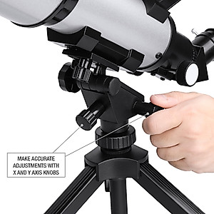 BARSKA Starwatcher 400x70mm Refractor Telescope w/ Tabletop Tripod & Carry Case