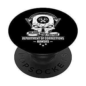 Kansas Department Of Corrections Officer Skull Prison PopSockets Swappable PopGrip