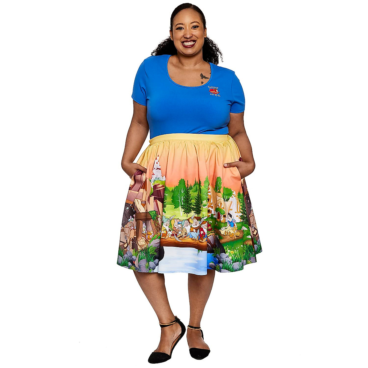 Loungefly Stitch Shoppe Disney Snow White: Smile and a Song Sandy Skirt, Size Extra-Large