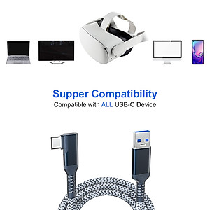 Link Cable Compatible with Oculus Quest 2 (16ft/5m), Quest Link Cable Replacement for Quest/Rift S, High Speed Data Transfer Charging Nylon Braided Cord Compatible for Oculus Quest Headset & Gaming PC