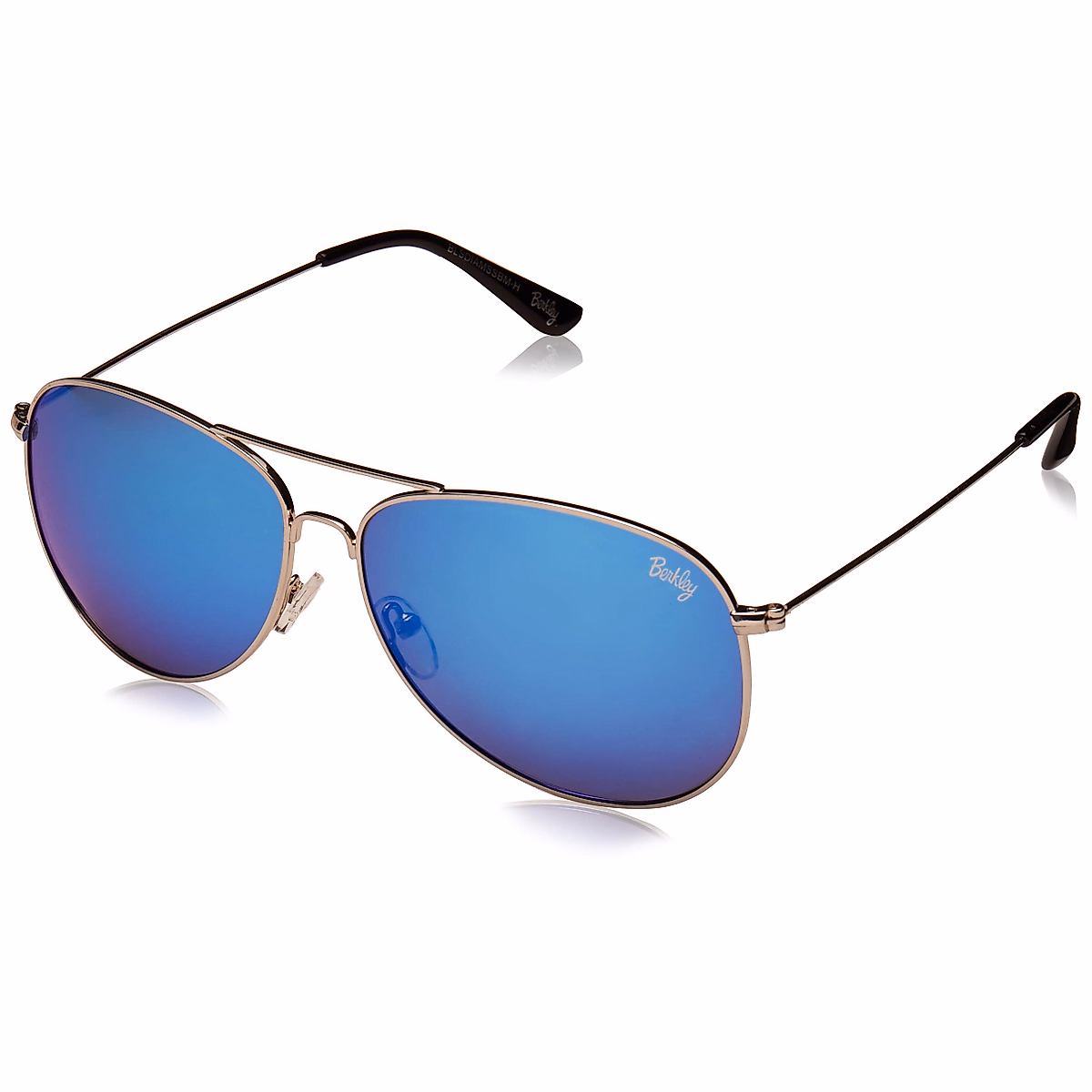 Berkley Diamond Sunglasses Silver/Smoke/Blue Mirror, Small/Medium