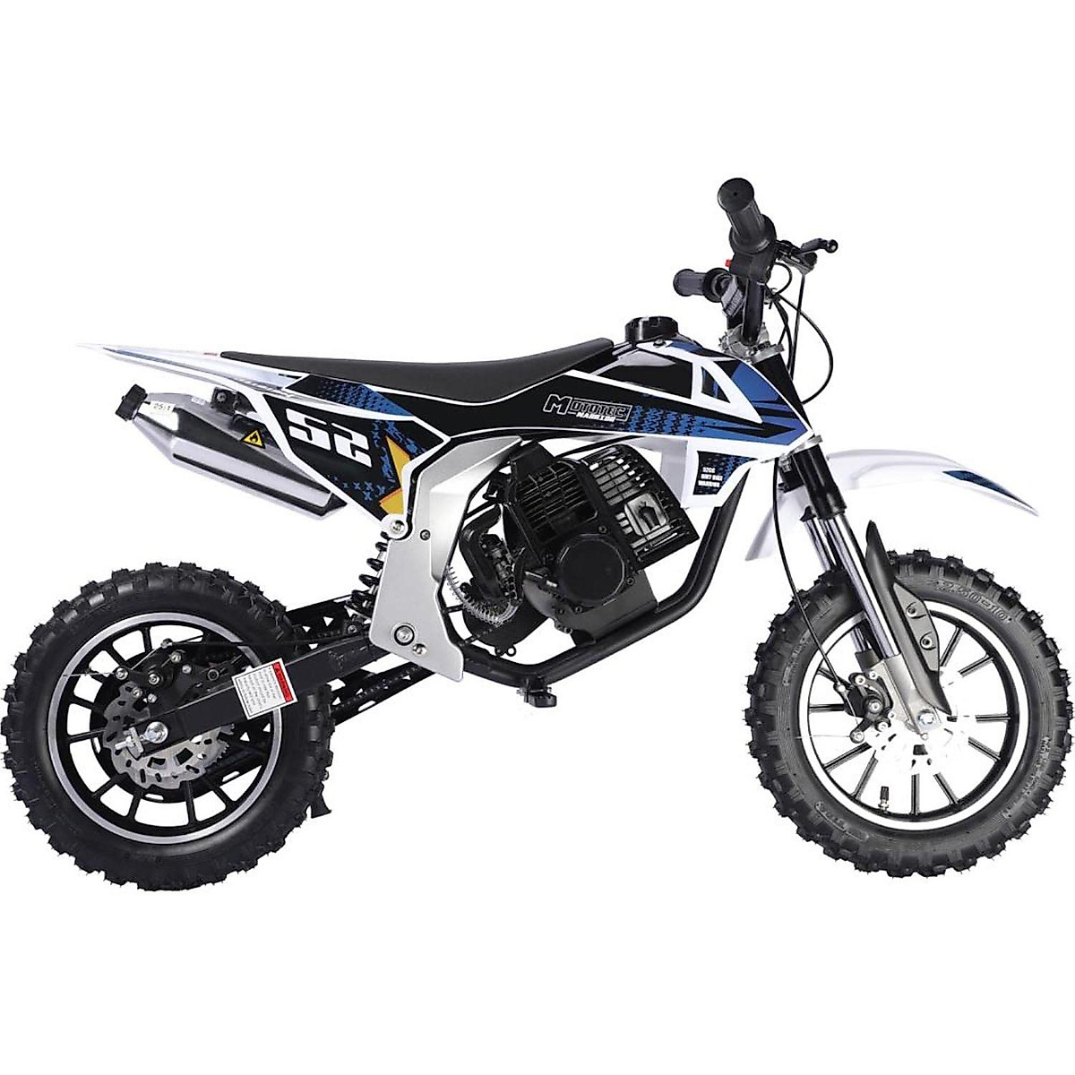 MotoTec MT-DB-52cc-Warrior-Black Kids Warrior 52cc 2-Stroke Gas Dirt Bike Black
