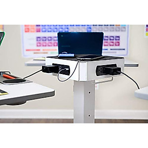 Luxor LuxPower Mobile AC and USB Charging Tower with 8 USB Charging Ports, 8 AC Outlets - White, 14" W x 14" D x 40" H