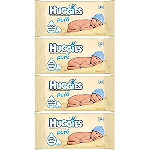 Huggies Pure Baby Wipes 56 Count (Pack of 4) 224 Wipes Total