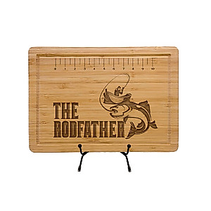 The Rodfather Cutting Board, Fisherman Gifts, Walnut Cutting Boards, Fathers Day Gift, Fishing Sign, Hunting Gifts, Dad Gifts, BBQ Grilling Gifts For Men, Cutting Board with Measurement, Kitchen Gift