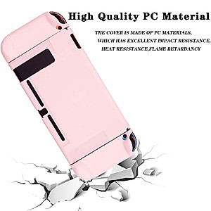 OLDZHU Pink Dockable Protective Case Cover Compatible with Nintendo Switch Joy-Con Controllers,with Glass Screen Protector and 4 Thumb Grips,Shock-Absorption and Anti-Scratch (Pink)