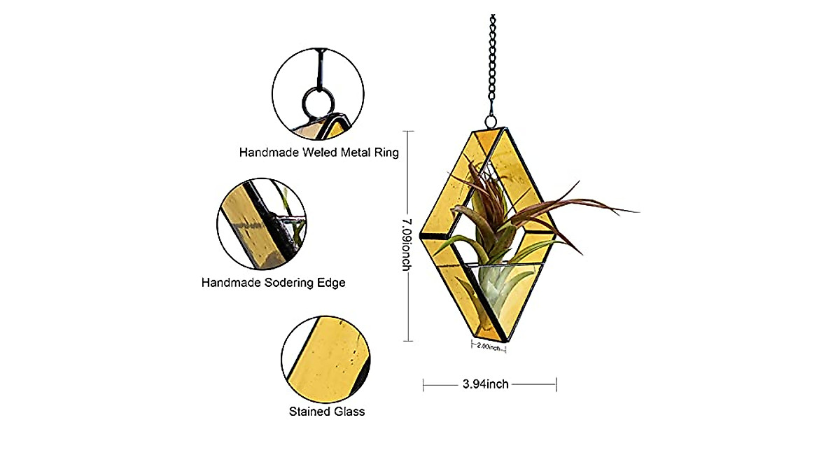 Stained Glass Terrariums Set - Chic Window Planters