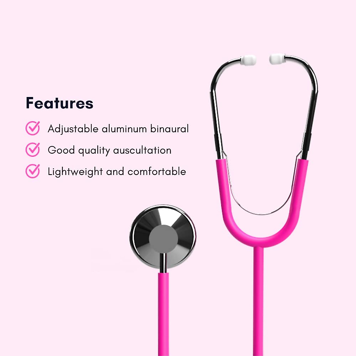 Pink Single Head Nurse Stethoscope