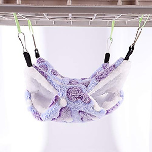 balacoo Swinging X Animal Hammock Squirrel Bed Double Style Warm Sleep Pet Ferret Guinea Layer Pig Bird for Printed Parrot Sleeping Hamster Bunk Rat Chinchilla Hanging Mice Layers