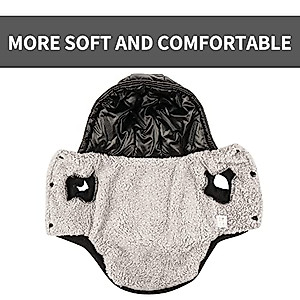 DYAprWu Winter Dog Hooded Waterproof Windproof Fleece Vest Warm Padded Coat Outdoor Pet Cold Weather Jacket for Puppy Small and Medium Dogs (Medium (Chest Girth:14"), Black)