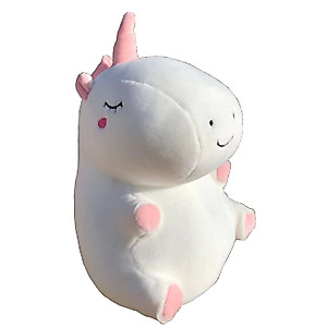 Plushland Soft Plush Unicorn Pillow Stuffed Animal Hugging White Throw Pillow Cushion Toy for Kids Teens Adult Gift Birthday, Valentine, Christmas (Unicorn)