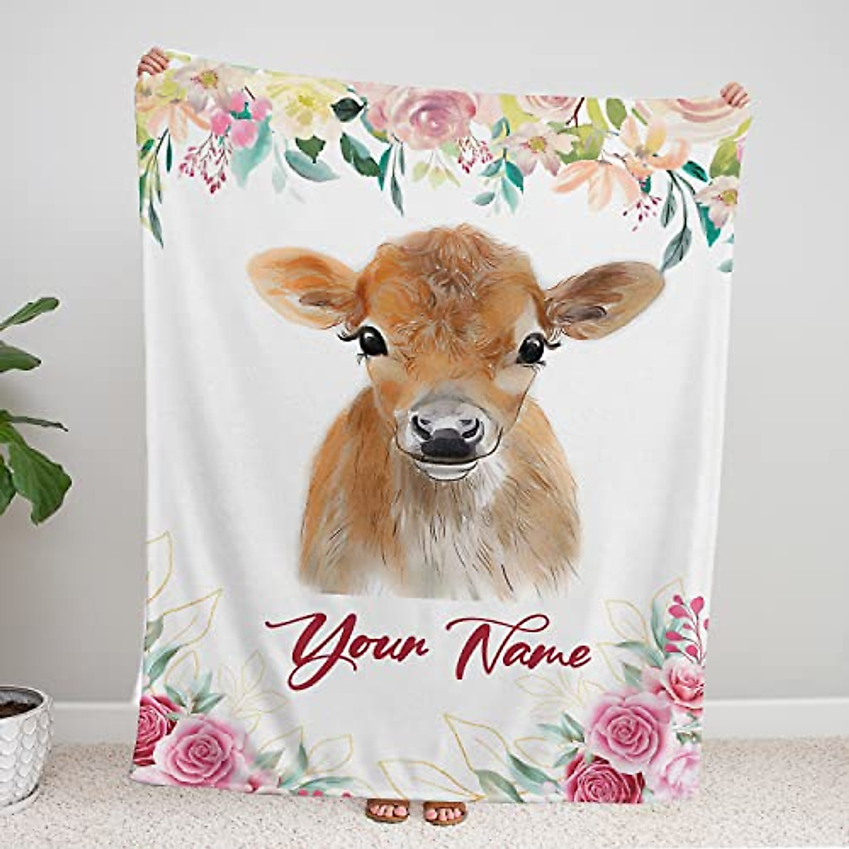 Ogoprints Baby Highland Cow Super Soft Plush Blanket for Bedroom Living Room Bed Sofa - 3 Sizes (50x60 in, Baby Highland Cow)
