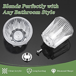 Shower Knob Replacement Compatible with Price Pfister Contessa & Windsor Tub and Shower Faucet Shower Knobs, Shower Knobs 2 Piece Replacement for Pfister Shower Handle Replacement, Clear Acrylic