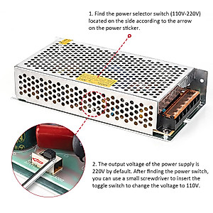 BTF-LIGHTING AC100-240V to DC12V16.5A Max198W Switching Power Supply Device Transformer Adapter Converter for LED Strip Module,CCTV Camera,Security System,Radio,Cats