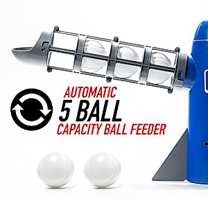 Franklin Sports MLB Kids Pitching Machine - POP ROCKET Kids Baseball Trainer - Includes 5 Plastic Baseballs & Baseball Bat, Multicolor Medium