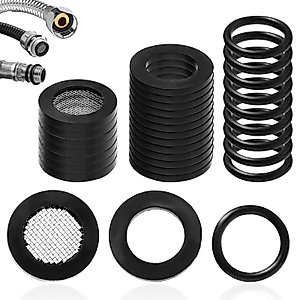 PEOVLVN 32 Pieces Rubber Washers, 1/2 Inch Garden Hose Gasket Faucet Washers Assorted Kit includes 10 O-Ring Washers 14 Flat Hose Washers 8 Filter Net Shower Hose Gasket Washers, 583762_1_DkASpycaS