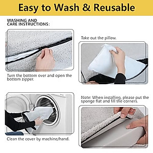 FUNNIU Dog Car Seat, Pet Car Seat for Medium/Large Dogs or Two Small Dogs, Dog Car Bed Travel Safety Fully Detachable Washable for Back Seat with Soft Cushion, Light Grey