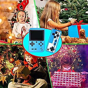 Anyando Handheld Game Console, Portable Retro Video Game Console with 500 Classical FC Games, 3.0-Inches Color Screen, 1020mAh Rechargeable Battery Support for Connecting TV and Two Players(Blue)