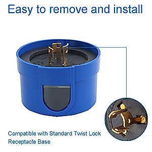 HGG 1Pcs Photocell for Outdoor Light,Auto On Off Photo Sensor Switch with Twist Lock,Dusk to Dawn Light Control for LED Street/Barn Light Parking Lot Light Area Light