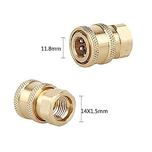 XINHUIPART Garden Plumbing Adapter High Pressure Water Gun Connector 1/4 Quick Connector M14 * 1.5 Pure Copper High Pressure Nozzle