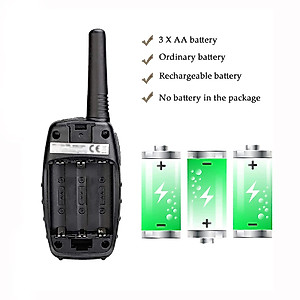Retevis RT628 Walkie Talkies for Kids,Boys Kids Walkie Talkie,Kids Toys for 6-12 Year Old Boy Girl,Gifts for Xmas Birthday Camping Trip(Black1 Pair)
