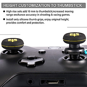 Playrealm FPS Thumbstick Extender & Printing Rubber Silicone Grip Cover 2 Sets for Xbox Series X/S & Xbox One Controller(SAS Who Dares Wins)