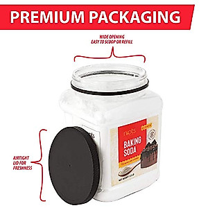 Roots Circle Baking Soda | Bulk Pack 1 [35.2oz] Airtight Container | Gluten-Free All-Purpose Sodium Bicarbonate for Cooking & Baking|All-Natural Cleaning Agent & Deodorizer for Fridge, Carpet, Laundry