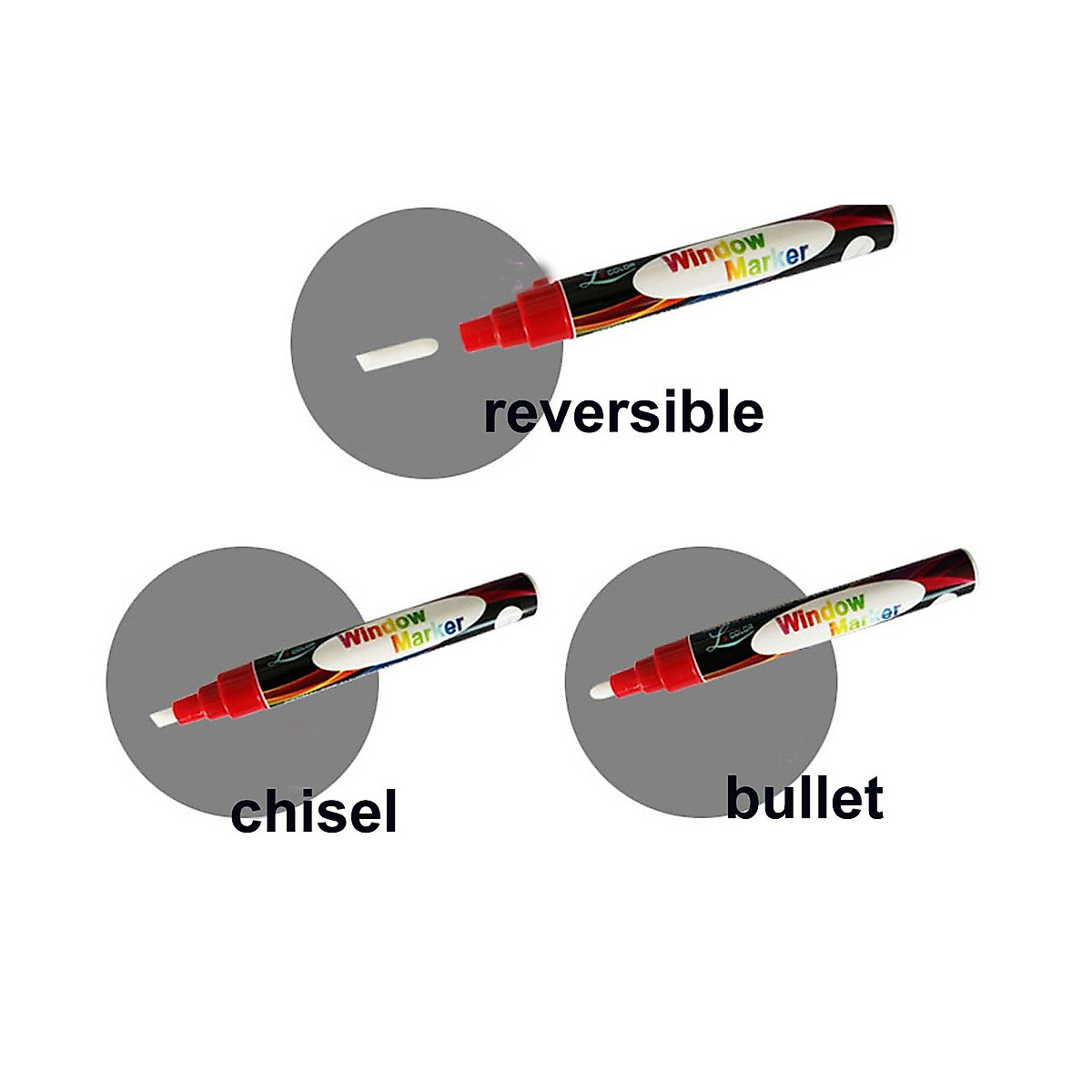 8 Pack Chalk Marker Pen Dry Erase Markers 6mm Reversible Bullet & Chisel Tip Fluorescent Markers Highlighters for LED Menu Board Bistro Board AD Drawing POP Art Glass Window Blackboard WhiteBoard