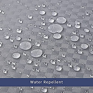 GAOMON Shower Curtains for Bathroom Hookless Shower Curtain with Snap in Liner Grey/White Shower Curtain Grommet Waterproof Fabric See Through Top Washable Shower Curtain Liner 72''Wx78''L