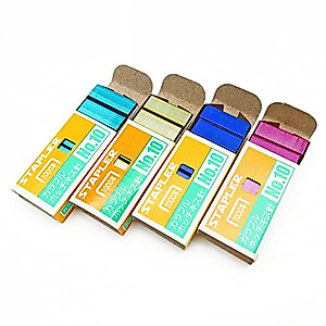 4000pcs No.10 Metallic Color Staples, 11/32" Crown x 3/16" Leg, for Swingline Tot Mini Stapler, etc. Using #10 Staples -Smaller Than a Standard Staples (Assorted - Navy, red, Yellow, Sky Blue)