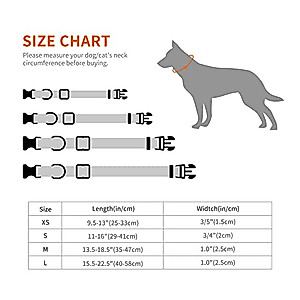 AUDWUD Thick Nylon Collar,Classic Adjustable Dog Collar in Multiple Colors,Suitable for Small, Medium and Large Dogs,4 Sizes