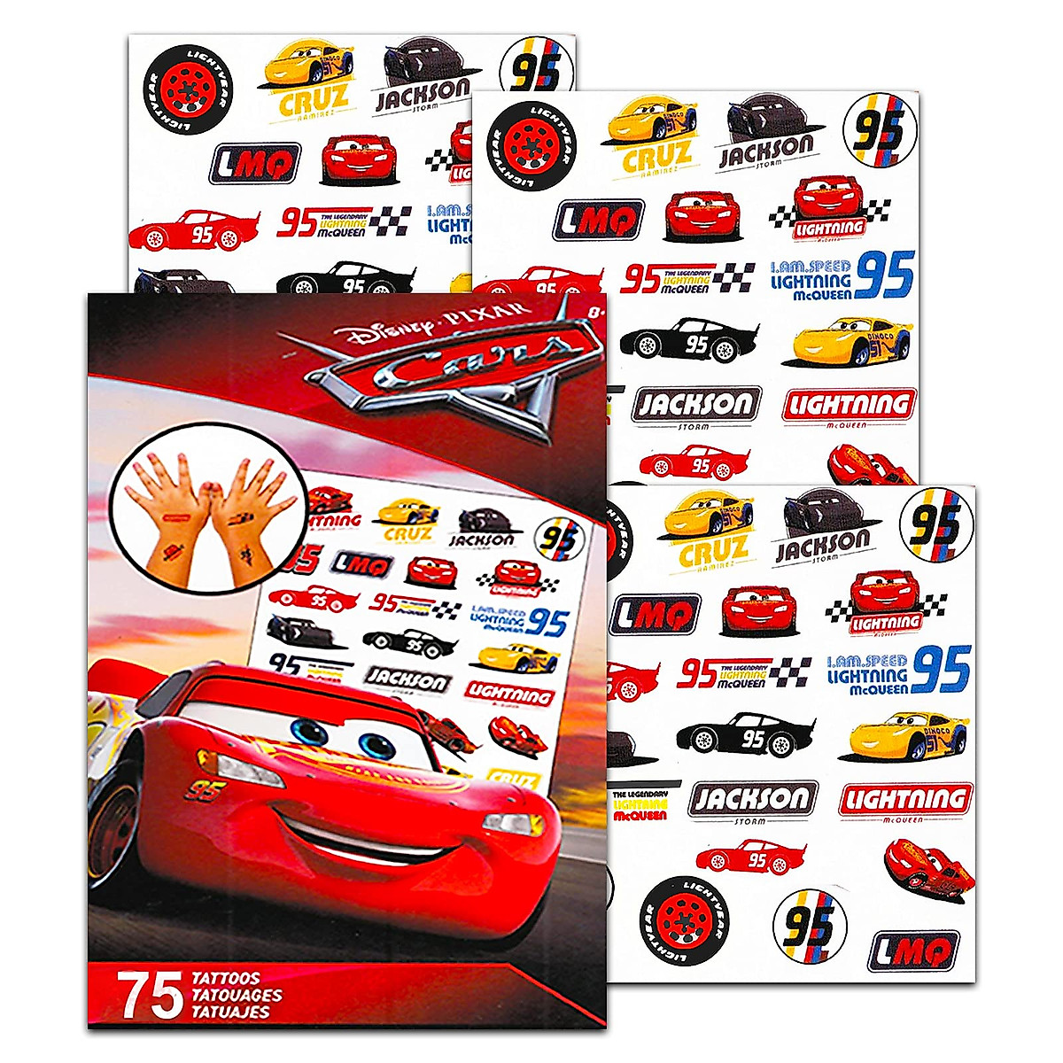Disney/Pixar Cars Stickers & Tattoos Party Favor Pack (Bundle with Over 400 Stickers & 75 Temporary Tattoos)