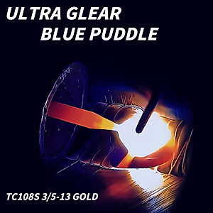 Gold Shade 5-13 2x4 1/4 Auto Darkening Welding Lens, Adjustable Gold Welding Lens 2x4 with Cool Blue Puddle Technology, 2x4 Welding Lens Replacement for Standard Welding Hoods and Welding Helmets