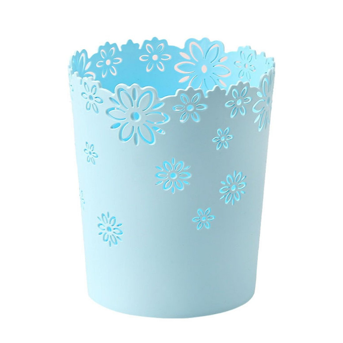 HMANE Wastebasket, Hollow Flower Shape Plastic Lidless Wastepaper Baskets Trash Can - M