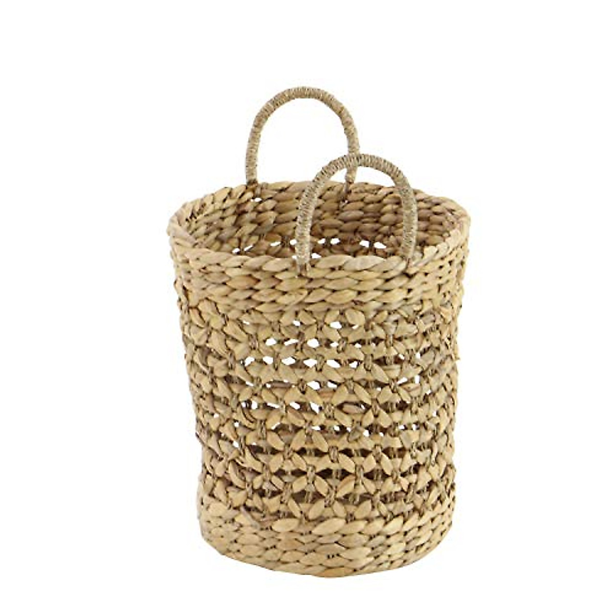 Deco 79 Dried Plant Handmade Woven Storage Basket with Handles, Set of 3 21", 18", 16"H, Brown
