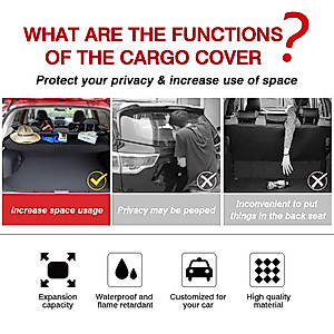 Powerty Compatible with Cargo Cover Subaru Crosstrek and Impreza 2018-2023 Accessories Rear Trunk Security Cover Retractable Trunk Cover Shielding Shade (Not Fit for Plug-in and Hybrid Models)