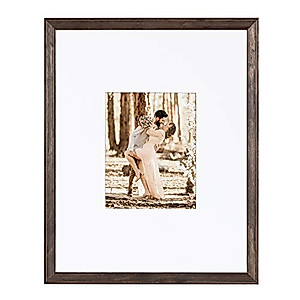 Kate and Laurel Bordeaux Farmhouse Gallery Floating Shelf and Wall Frame Kit, Set of 8, Multiple Finishes, Assorted Size Frames and Two Display Shelves